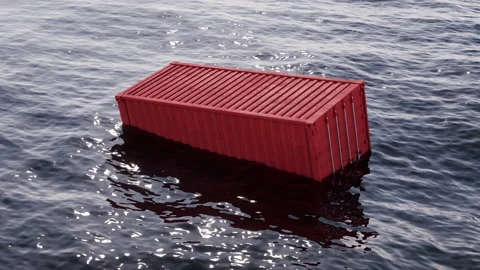 Loop animation of cargo container floati... | Stock Video | Pond5