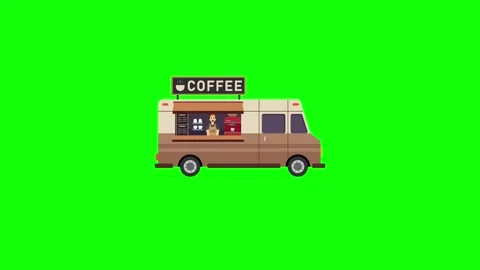 Loop animation of Coffee truck moving on... | Stock Video | Pond5