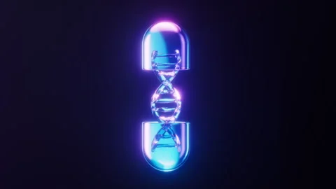 Loop animation of DNA and capsule with d... | Stock Video | Pond5