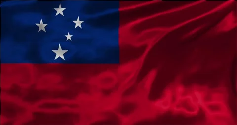 Loop Animation the flag of Samoa, waving... | Stock Video | Pond5