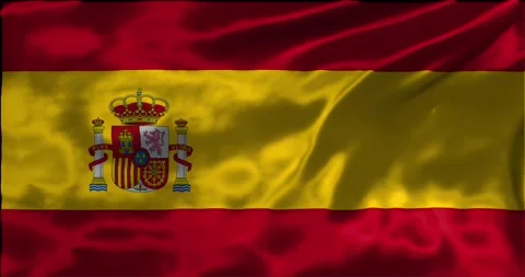 Loop Animation the flag of Spain, waving... | Stock Video | Pond5