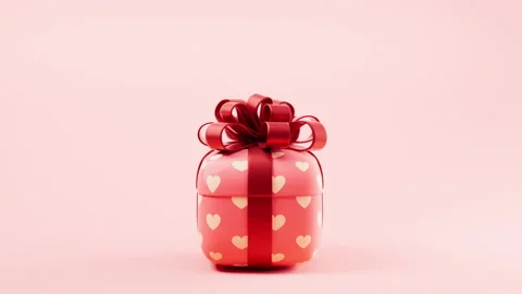 Loop animation of gift box and love hear... | Stock Video | Pond5