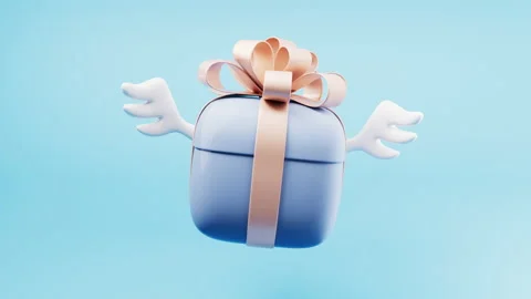 Loop animation of gift box with cartoon ... | Stock Video | Pond5