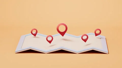 Loop animation of map and location point... | Stock Video | Pond5