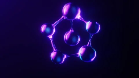 Loop animation of molecule with dark neo... | Stock Video | Pond5