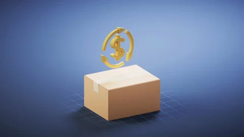 Loop animation of packaging box with mon... | Stock Video | Pond5