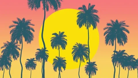 Loop animation of a palm tree landscape ... | Stock Video | Pond5
