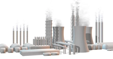 Loop animation of pollution from industr... | Stock Video | Pond5