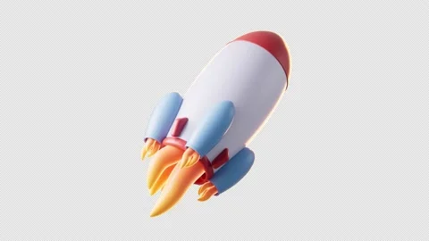 Loop animation of rocket with alpha chan... | Stock Video | Pond5