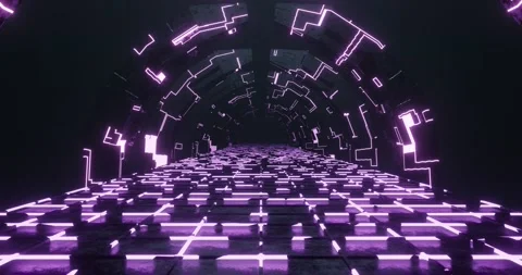 Loop animation of sci-fi corridor with p... | Stock Video | Pond5