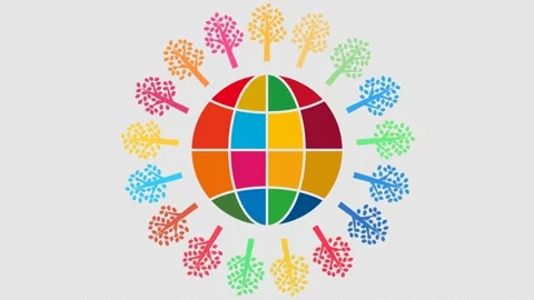 Loop animation of the SDGs-colored Earth... | Stock Video | Pond5
