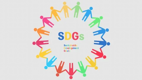 Loop animation of the SDGs logo, people ... | Stock Video | Pond5