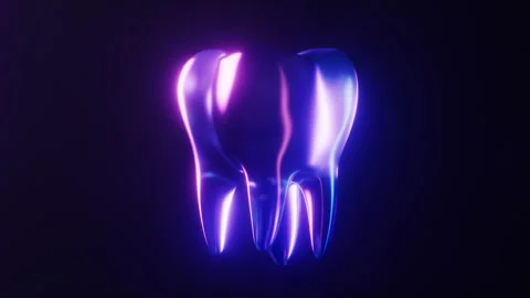 Loop animation of tooth with dark neon l... | Stock Video | Pond5