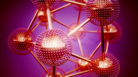 loop atom model on colored background | Stock Video | Pond5