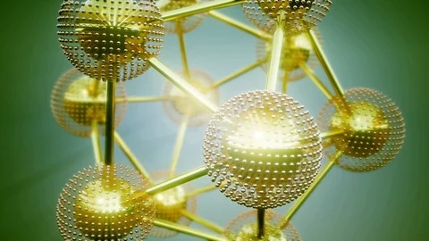 loop atom model on colored background | Stock Video | Pond5