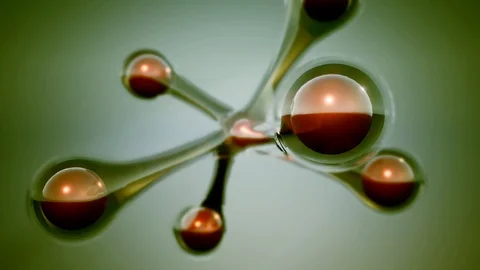 loop atom model on colored background | Stock Video | Pond5