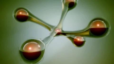 loop atom model on colored background | Stock Video | Pond5