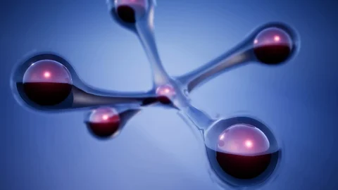 loop atom model on colored background | Stock Video | Pond5