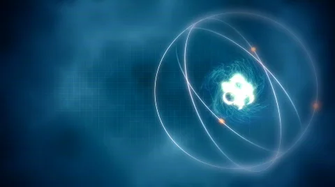 Loop background with atom model | Stock Video | Pond5