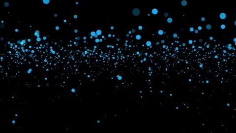 Loop blue bokeh particles flow up on bla... | Stock Video | Pond5