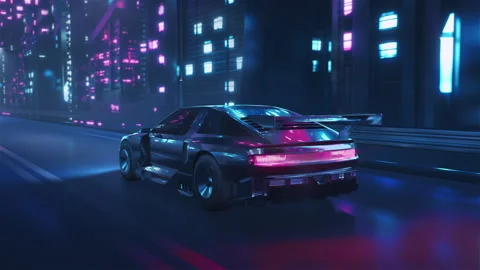 Loop car driving on the city streets at ... | Stock Video | Pond5