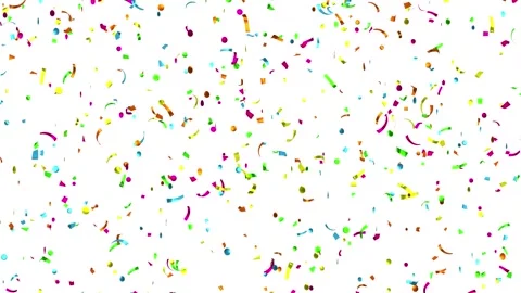 Loop Confetti falling over White Screen | Stock Video | Pond5