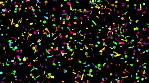 Loop Falling down confetti on black back... | Stock Video | Pond5