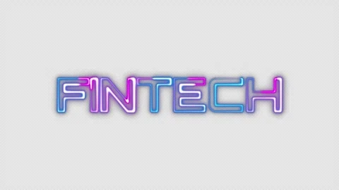 Loop FINTECH blue pink neon text effect | Stock Video | Pond5