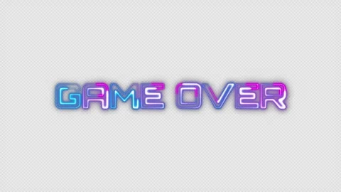 Loop Game Over blue pink neon text effec... | Stock Video | Pond5
