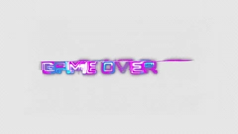 Loop Game Over pink blue neon glitch tex... | Stock Video | Pond5
