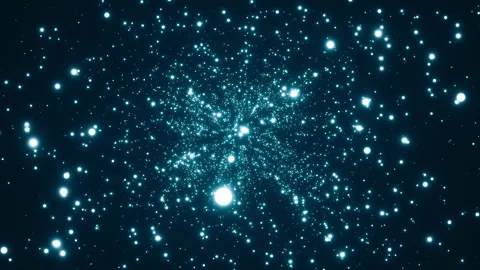 Loop glow flicker star particles on blue... | Stock Video | Pond5