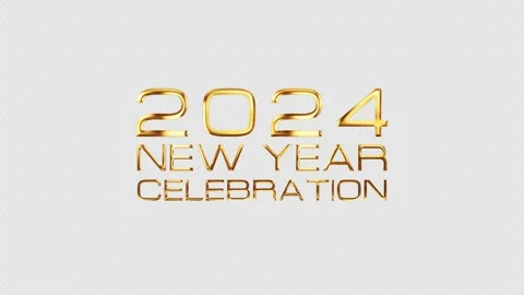 Loop Happy New Year 2024 golden text lig... | Stock Video | Pond5