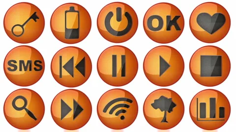 loop icon set with alpha | Stock Video | Pond5