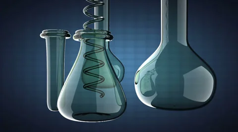 loop Laboratory glassware on blue backgr... | Stock Video | Pond5
