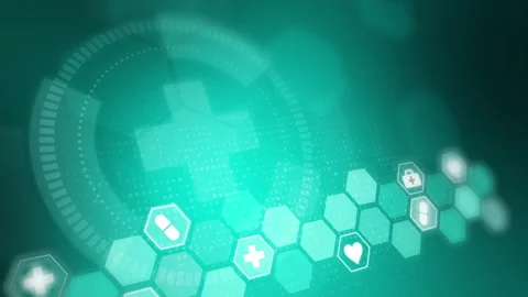 Loop medical turquoise background and he... | Stock Video | Pond5