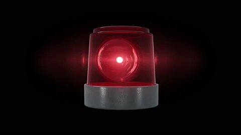 Loop Red warning light with flare and al... | Stock Video | Pond5