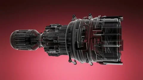 loop rotate jet engine turbine of plane,... | Stock Video | Pond5