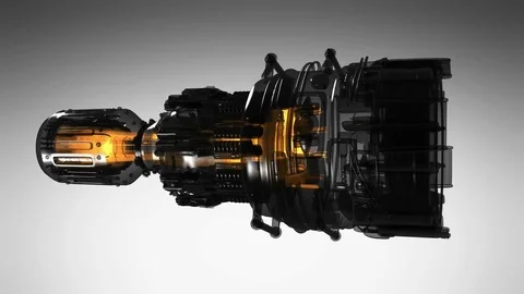 loop rotate jet engine turbine of plane,... | Stock Video | Pond5