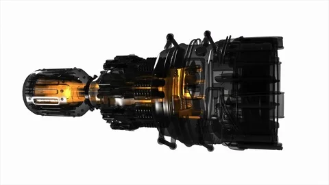 loop rotate jet engine turbine of plane,... | Stock Video | Pond5