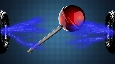 loop rotate red lollipop on blue backgro... | Stock Video | Pond5