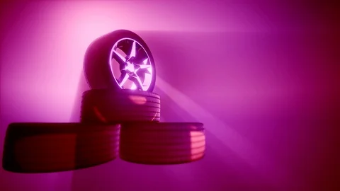 Loop Rotate Wheel on colored background | Stock Video | Pond5
