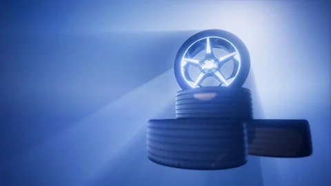 Loop Rotate Wheel on colored background | Stock Video | Pond5