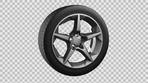 Loop rotating wheel. rendered in PNG wit... | Stock Video | Pond5