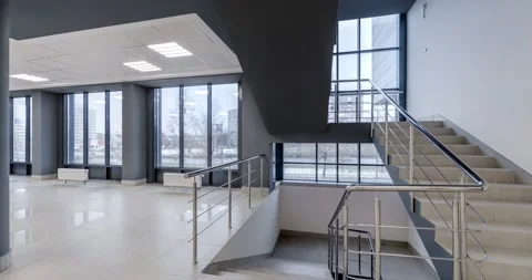 loop rotation and panoramic view in empt... | Stock Video | Pond5