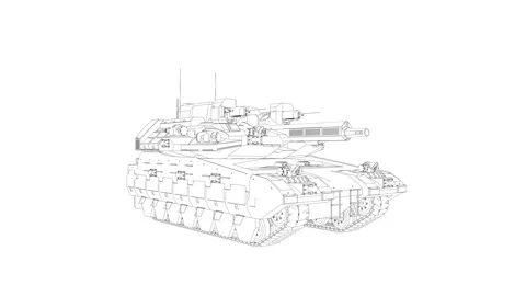 Loop rotation animation of a military ta... | Stock Video | Pond5