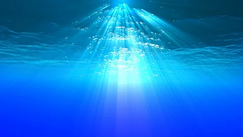 Loop Underwater Ocean Sunlight Animation | Stock Video | Pond5
