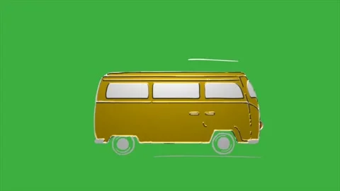 Loop video animation of a car on a green... | Stock Video | Pond5
