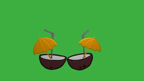 Loop video animation cartoon of a coconu... | Stock Video | Pond5