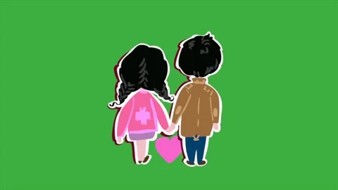 Loop video animation cartoon of a couple... | Stock Video | Pond5