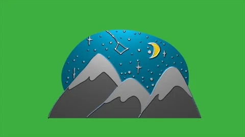 Loop video animation of a mountain on a ... | Stock Video | Pond5